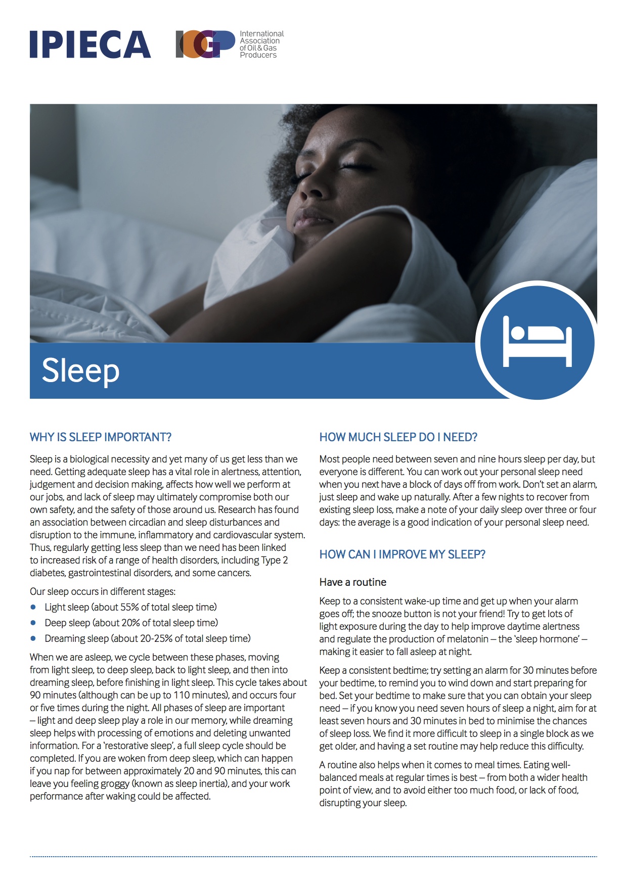 Fatigue Sheet: Sleep - NRSPP Australia Fatigue Sheet: Sleep - NRSPP Australia